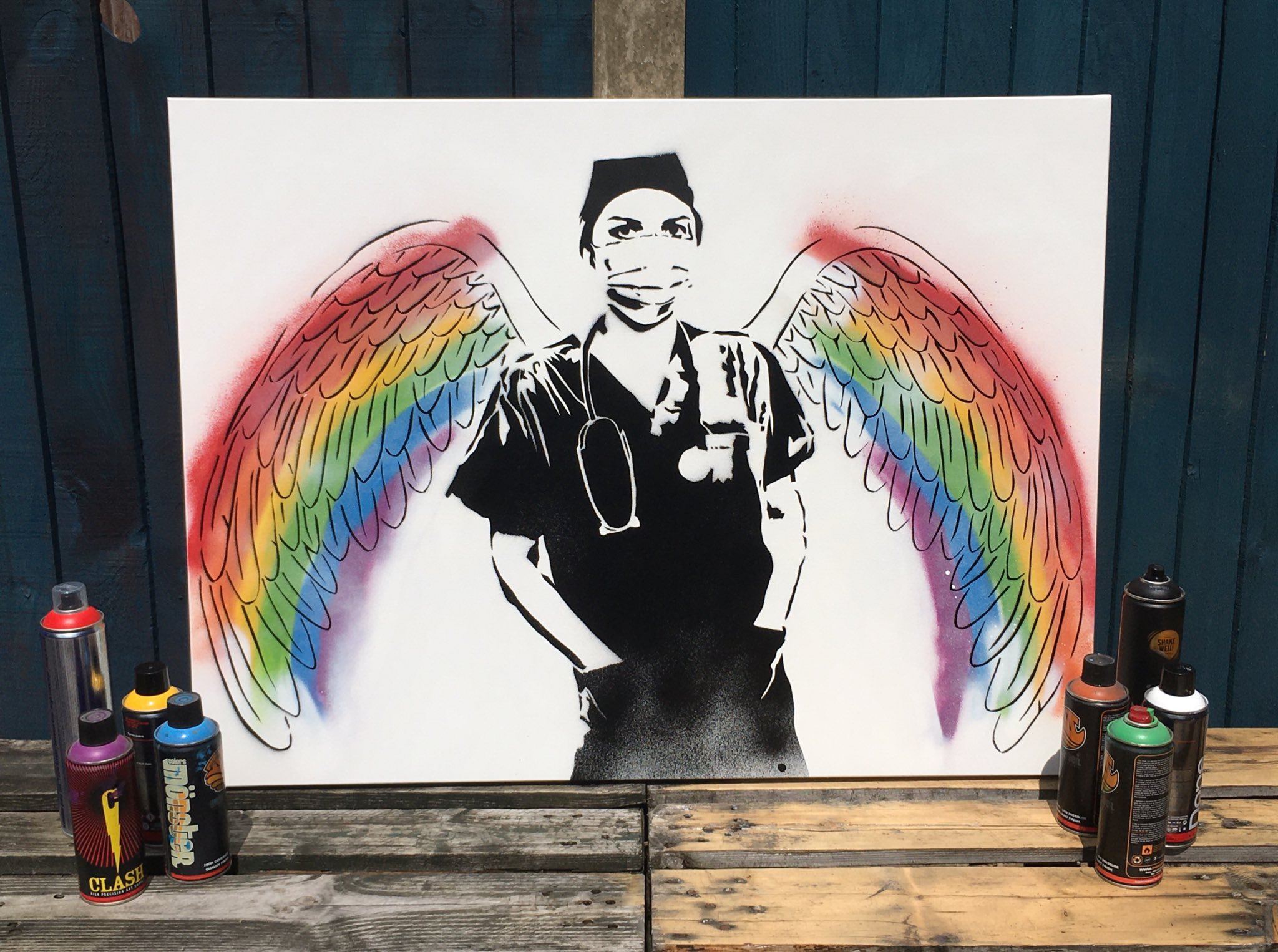 Angel Graffiti Stencil