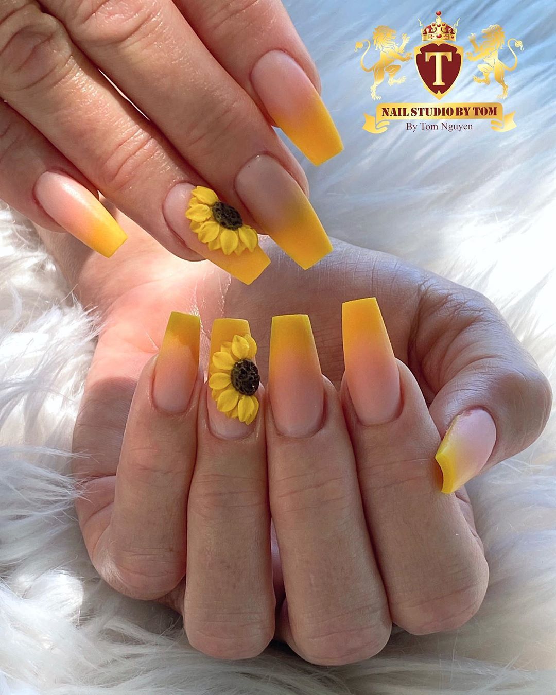 Yellow Matte Nails