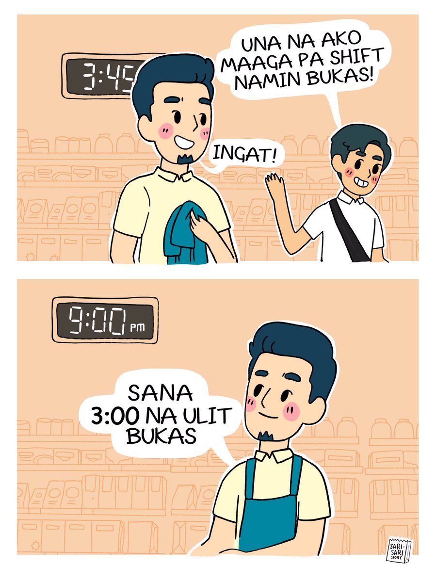 「AM shift / PM shift ☀️ ? 」SARI SARI STORY 🏳️‍🌈の漫画