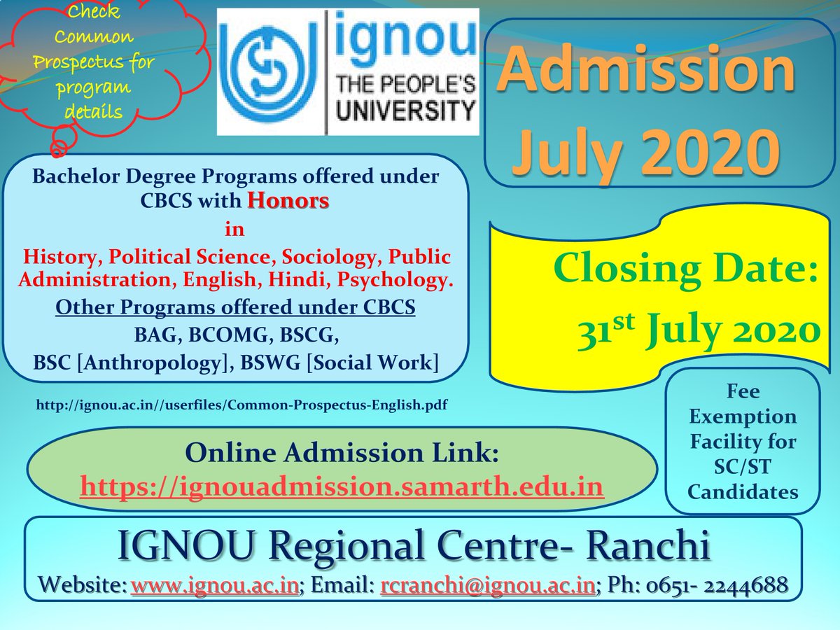 ignou prospectus 2020 pdf in english