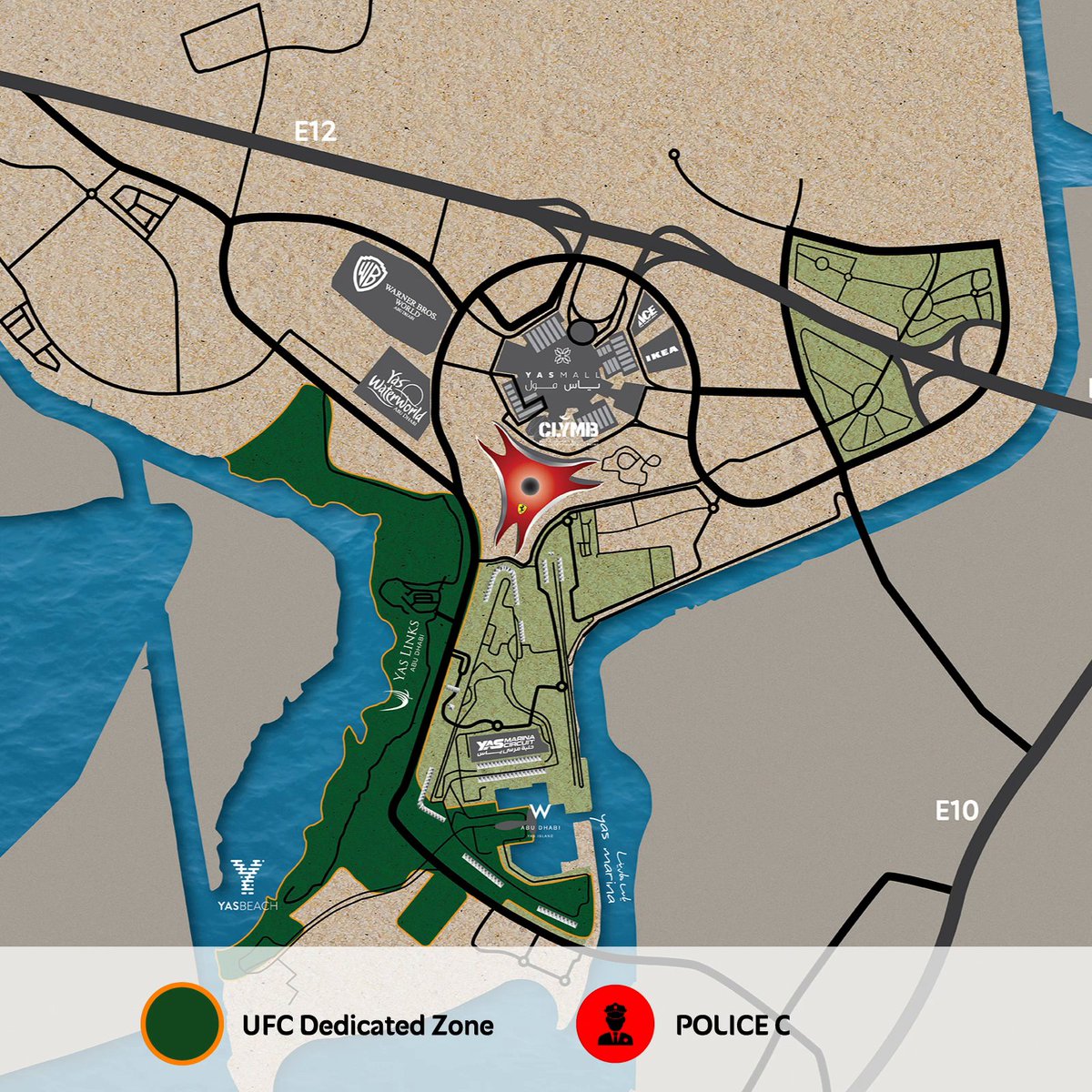 Abu Dhabi New Yas Island Mall Map