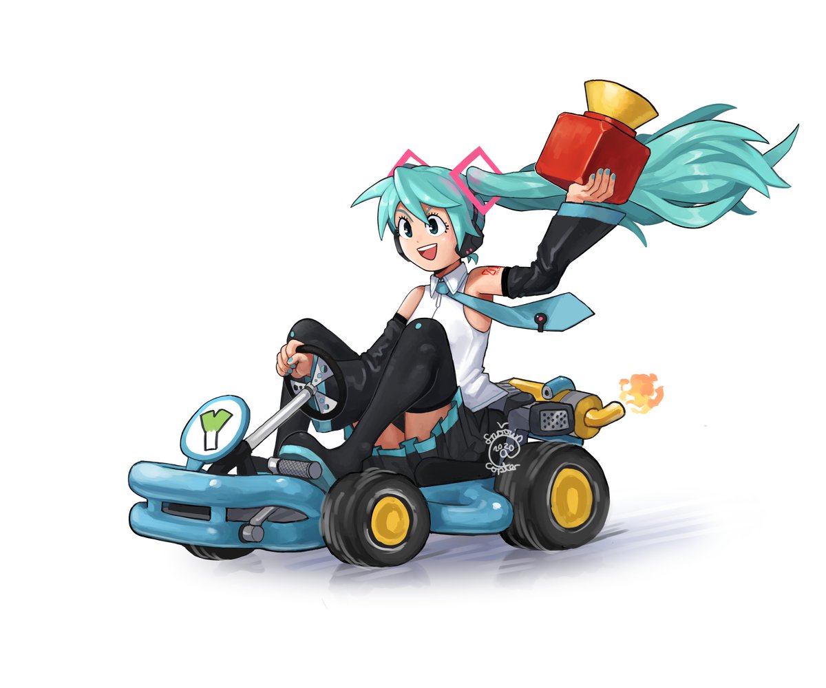 「Miku in Mario Kart! Miku in Mario Kart! 」|Snowzincopterのイラスト