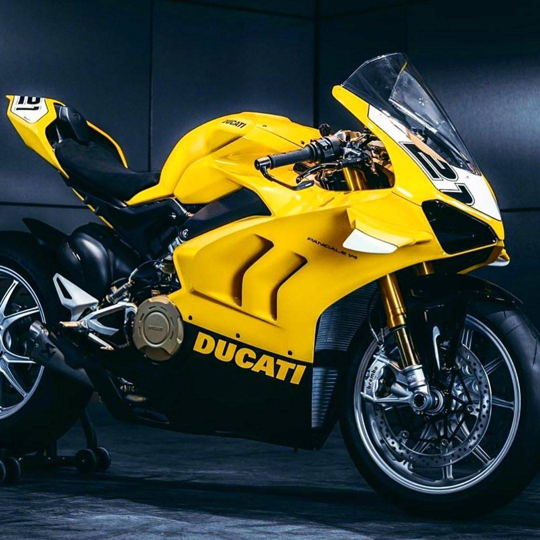 Yellow Ducati Superbike