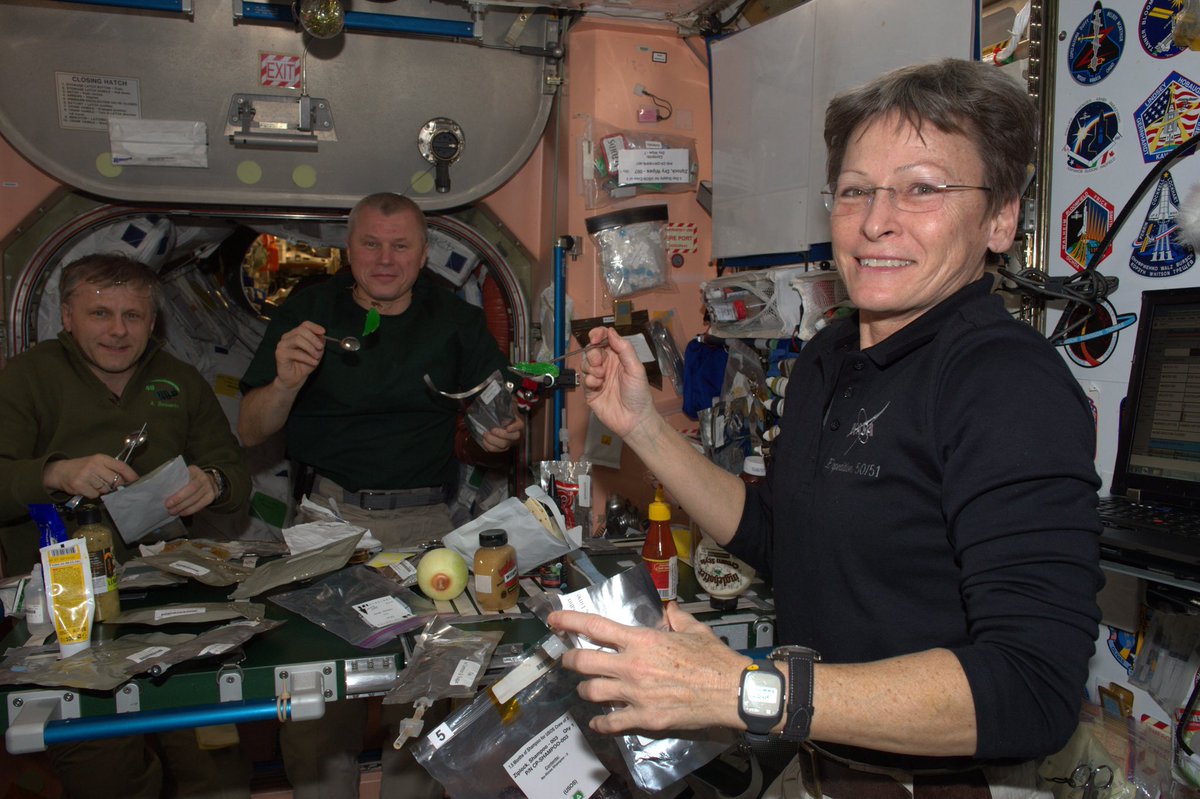 Inside International Space Station Eating