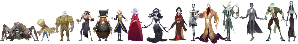 第五人格「Hunter Height Comparison Note: -Left ou」|Identity V Art References ...