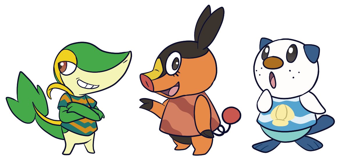 Snivy Tepig Oshawott Pikachu