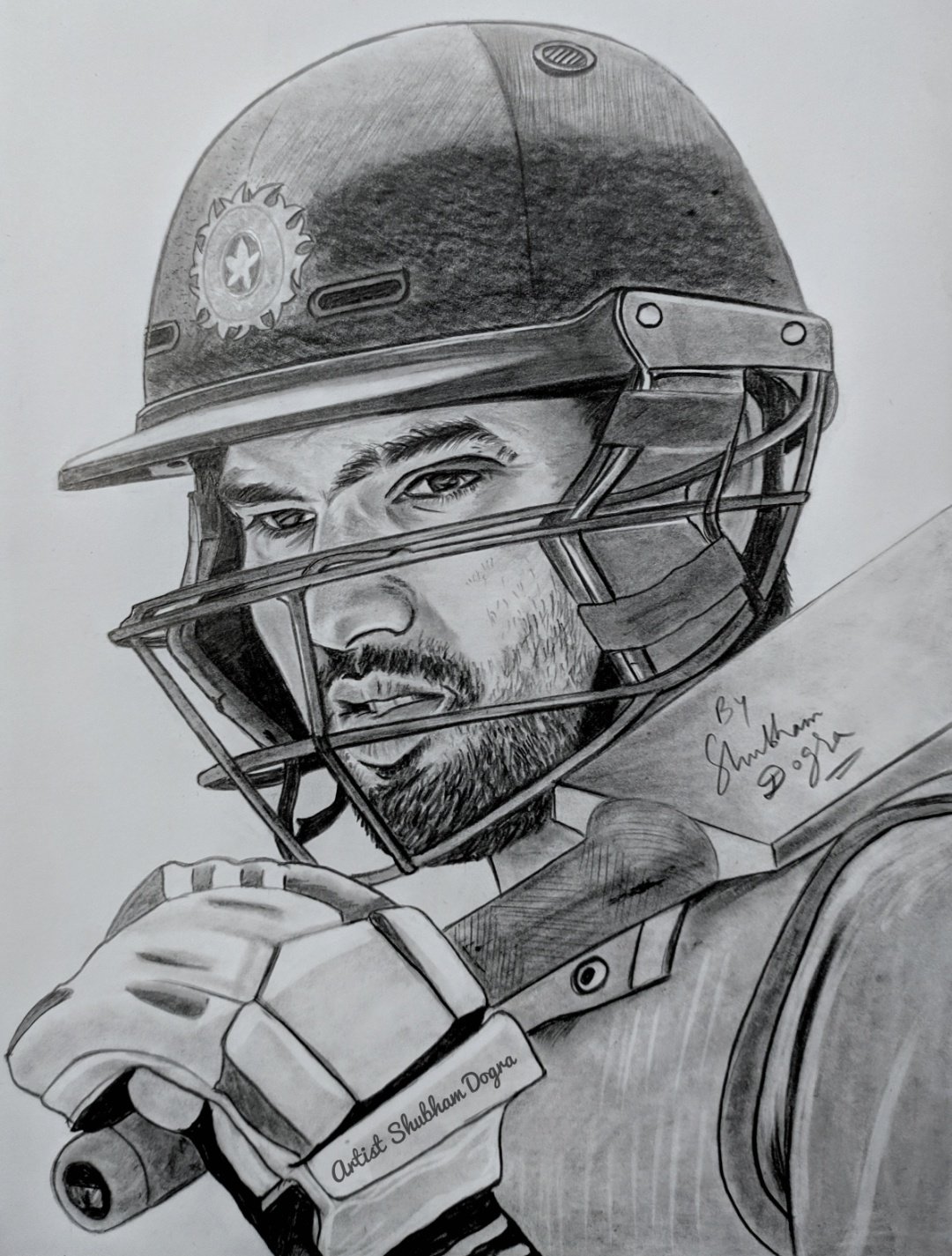 Army Helmet Pencil Drawing