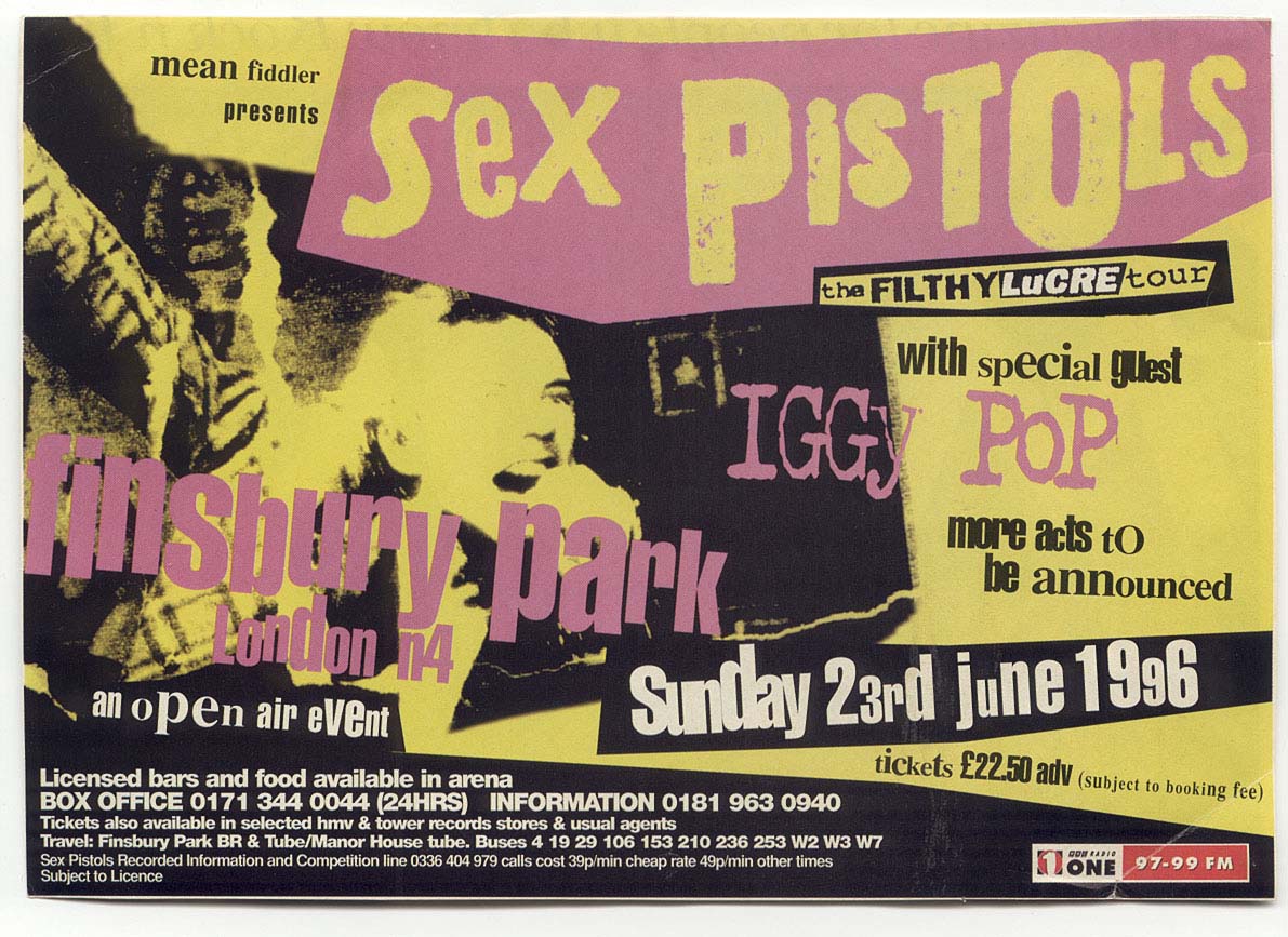 This Day In Sex Pistols History June 23rd 1996 The Sex Pistols Play To Over 30000 Fans At