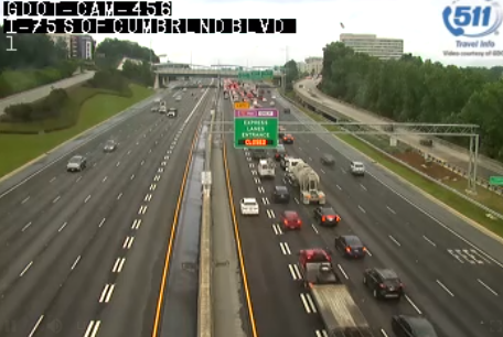 ATLtraffic Traffic at a standstill on NB I-75 at Cumberland Blvd in ...