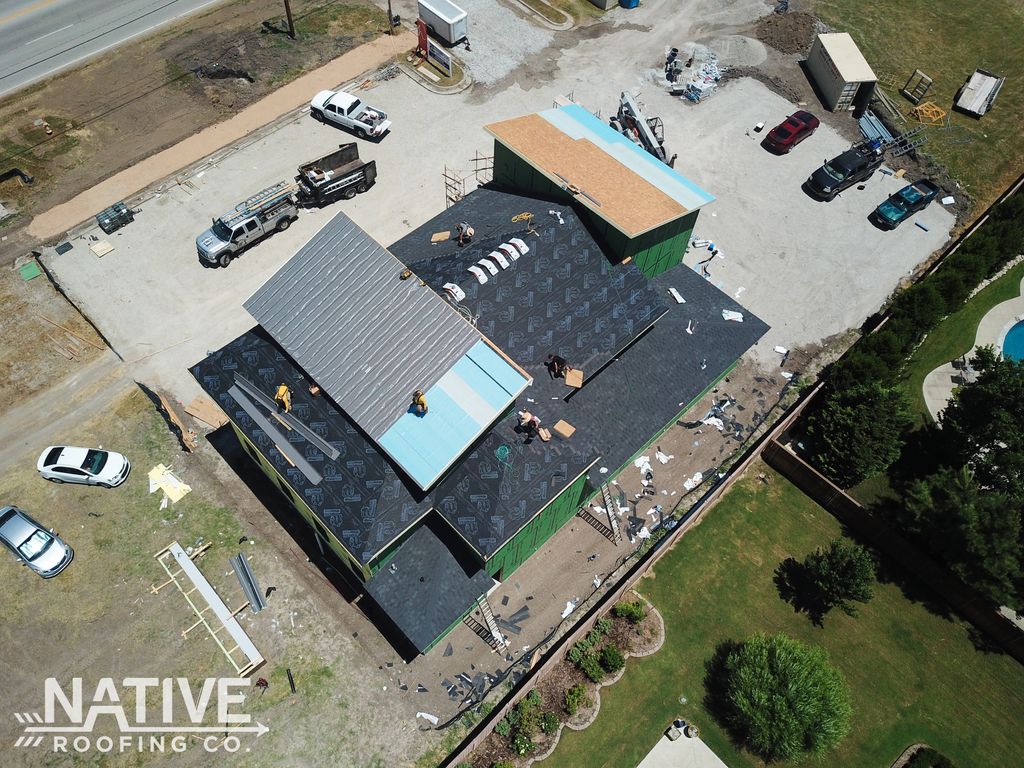 Native Roofing Co. on Twitter: "This charcoal gray standing seam metal paired with the black ...