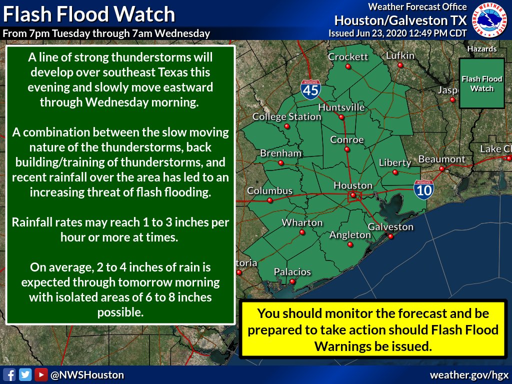 A Flash Flood Watch Has Been Issued From 7pm Tonight Through 7am