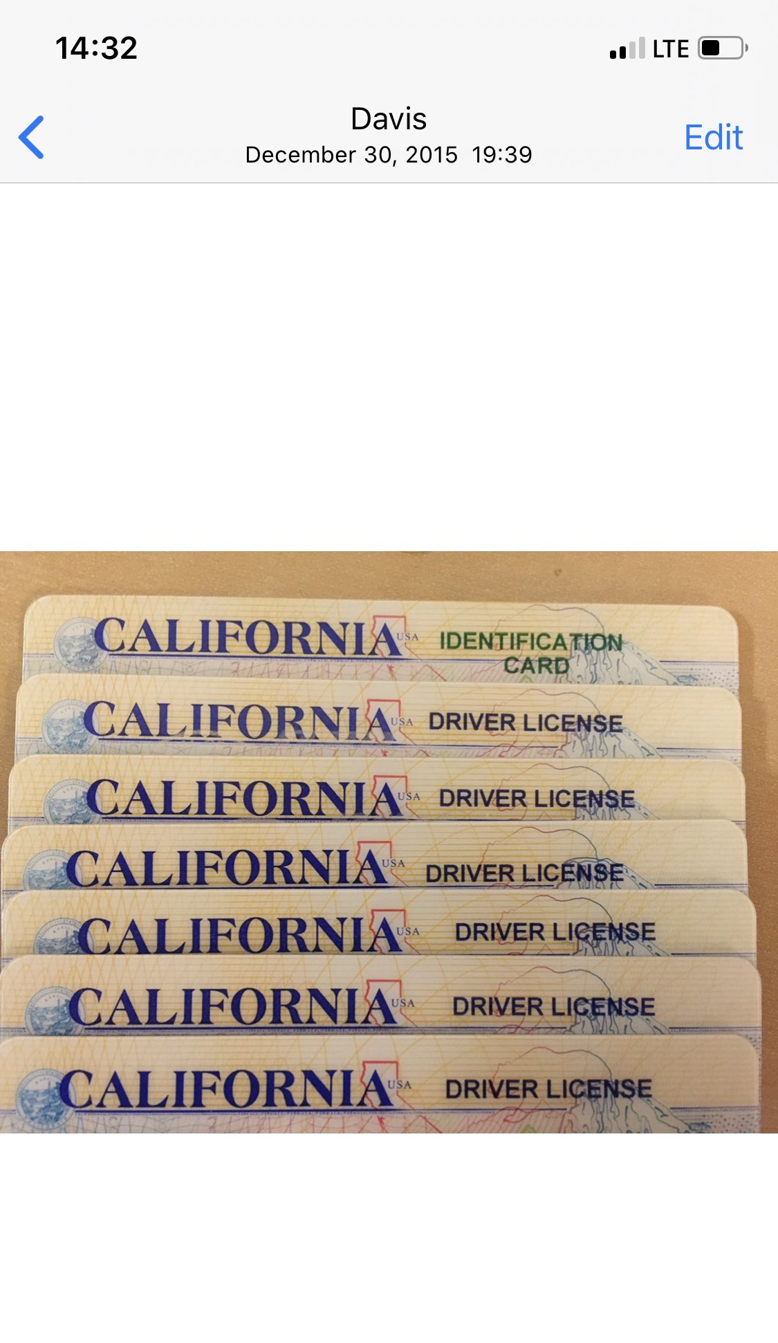California Identification Card Template