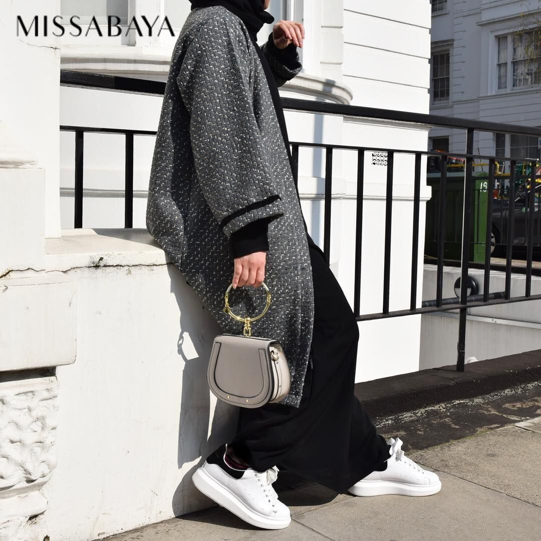 Miss Abaya on Twitter: "Grey Cardigan - Black Fatima Abaya - all Available Online . #jilbab # ...
