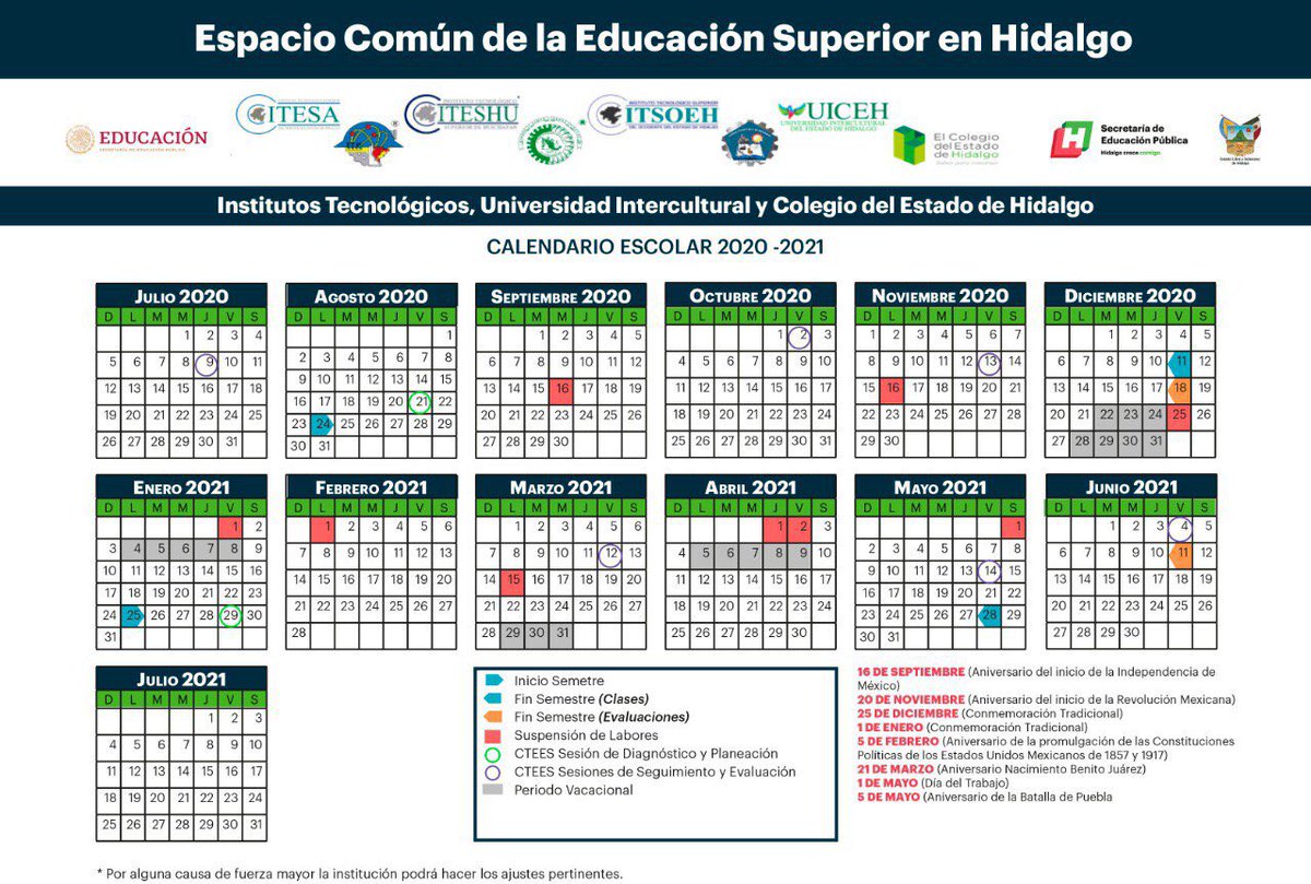 Calendario Escolar 2021 A 2022 Sep Hidalgo Calendario Escolar 2020