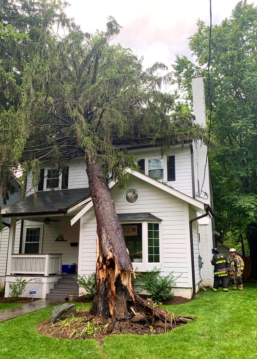 Tree into house 3700 block Chesapeake St NW. All occupants out of the ...