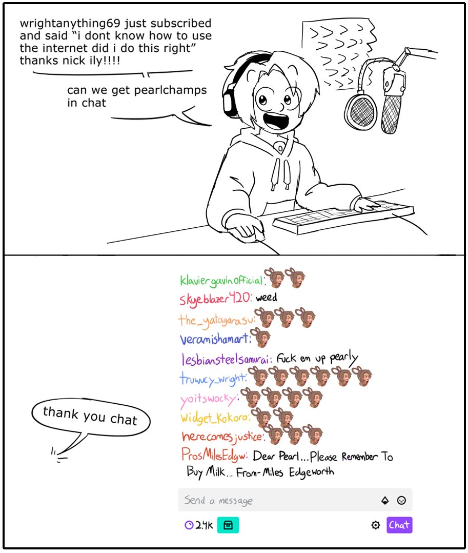 「obsessed with @objction's idea of teen pearl being a streame」 wren の漫画