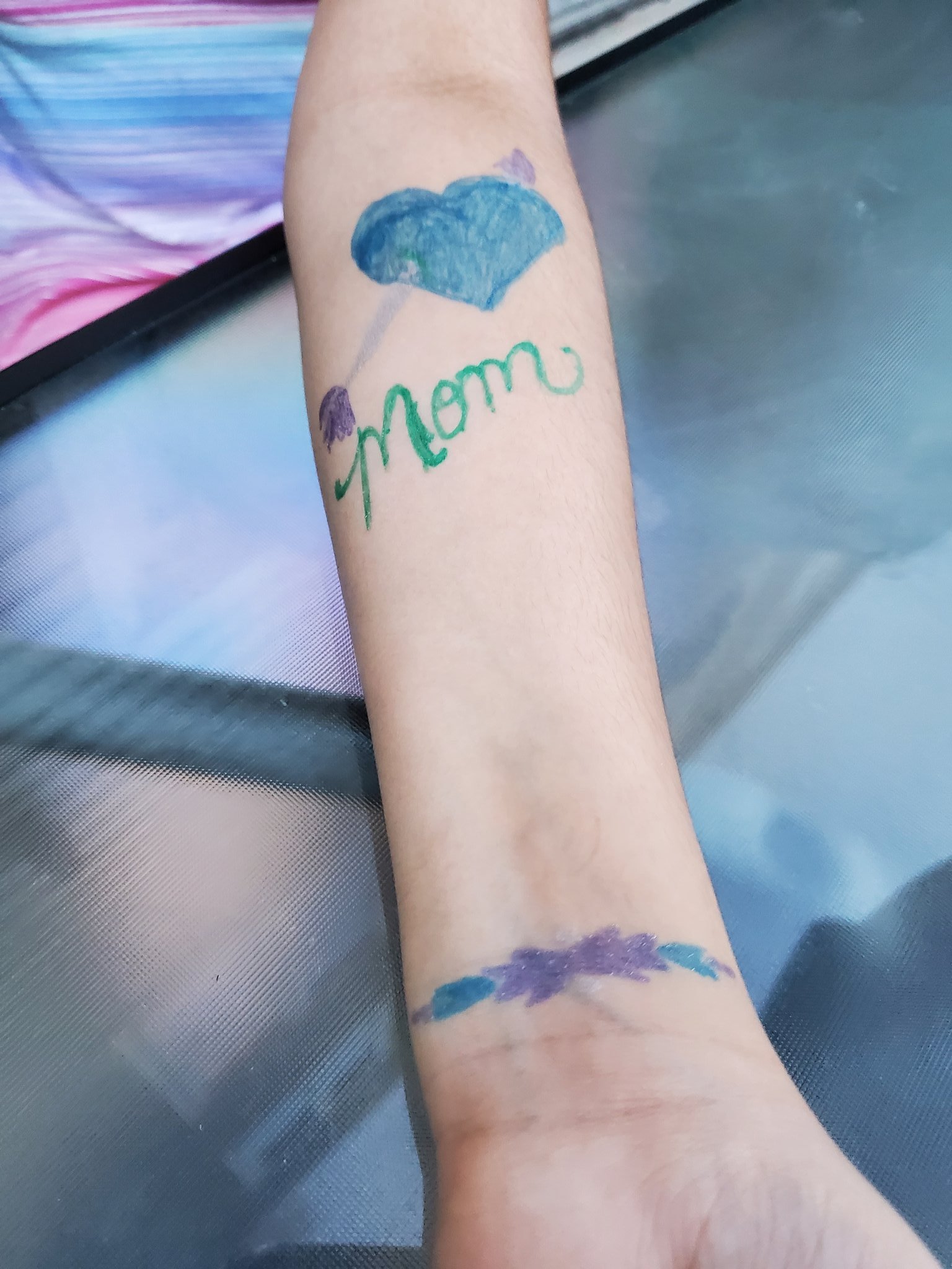 Blue Word Tattoo