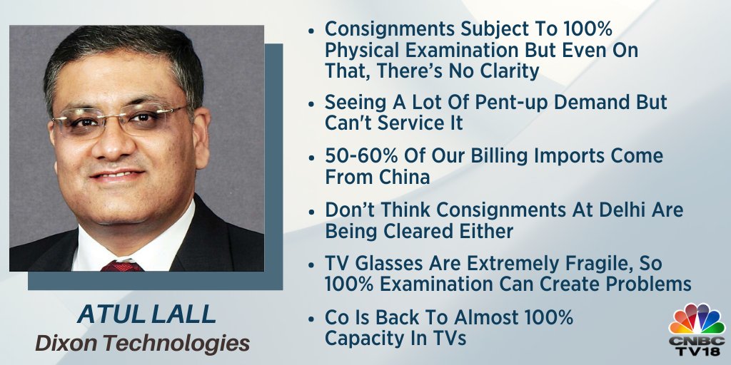 Atul Lall, MD of Dixon Technologies OnCNBCTV18 says consignments are ...