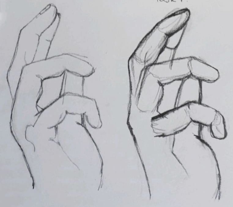 Hand Reaching Up Drawing