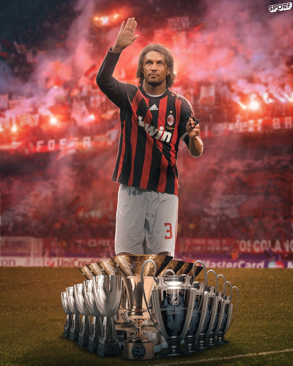 ? Happy 52nd Birthday, Paolo Maldini! ? 1,027 Games ⚽️ 40 Goals ? 43 ...