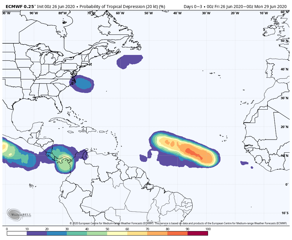 Some markers pointing to possible development out of the Atlantic Main ...