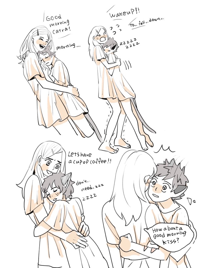 「Morning Kiss!!! #catradora 」🦦monn🍣もんꪔ̤̮の漫画
