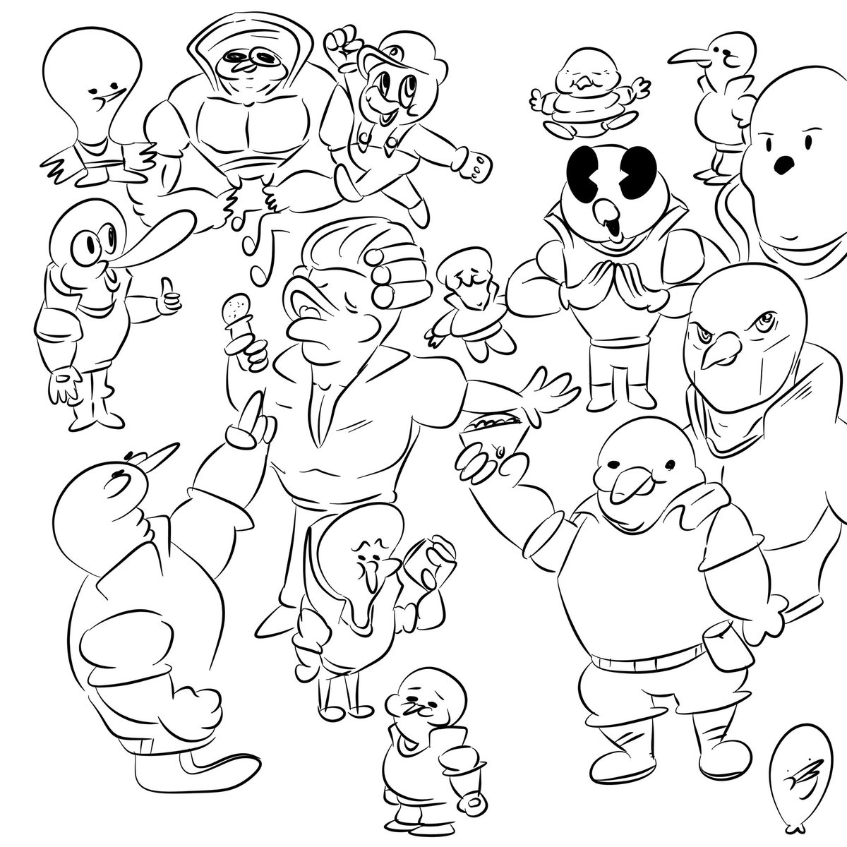 「Decided to sketch a bunch of Pootis Birds with `unique' look ...