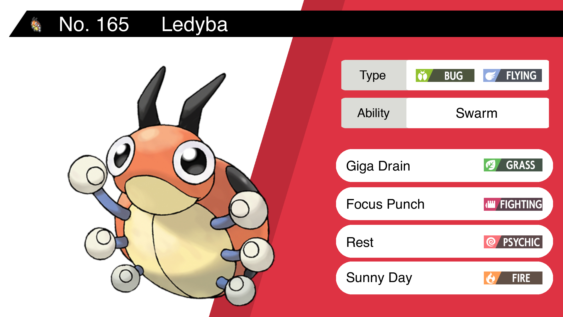 Ledyba Evolution Chart