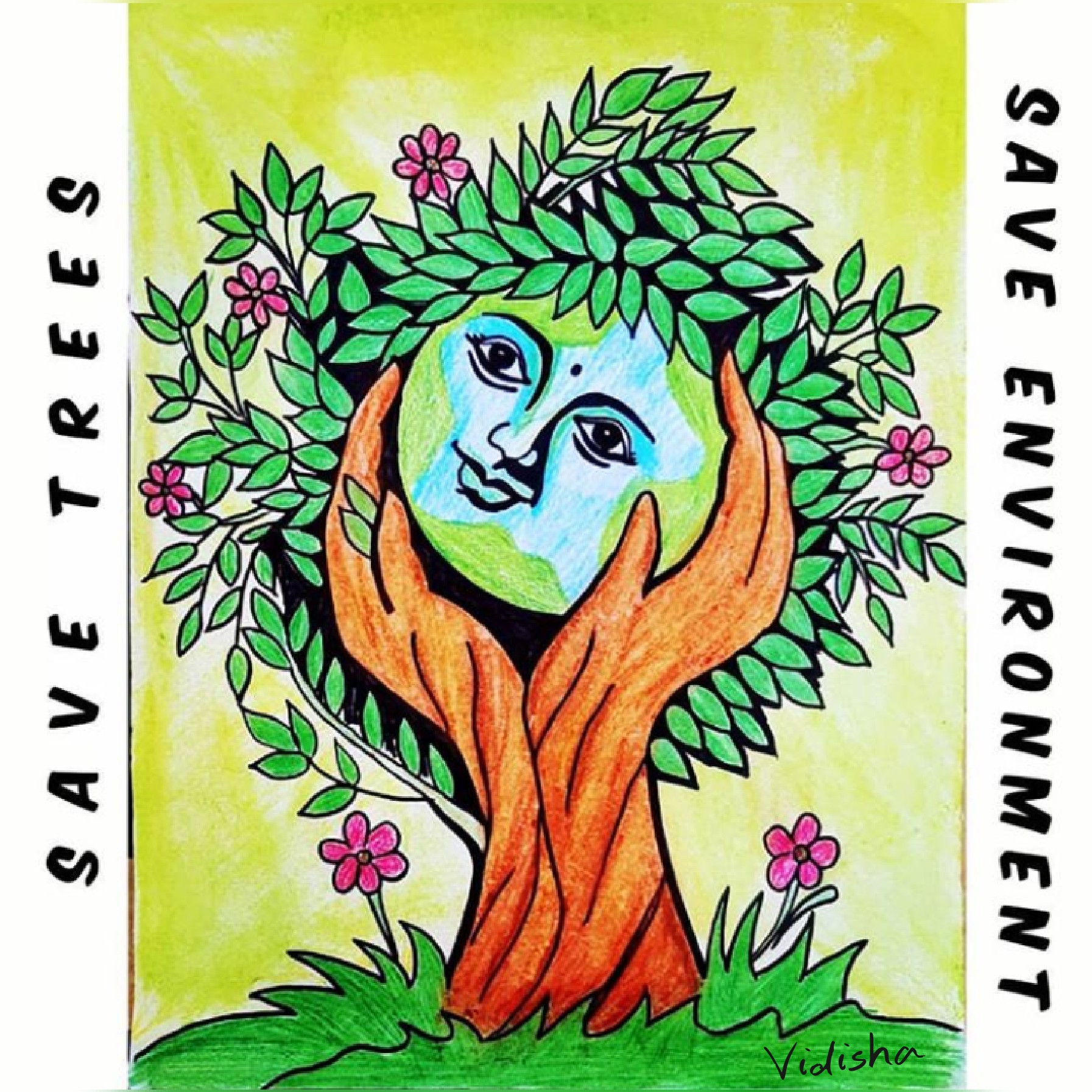 Poster On Save Trees Save Earth