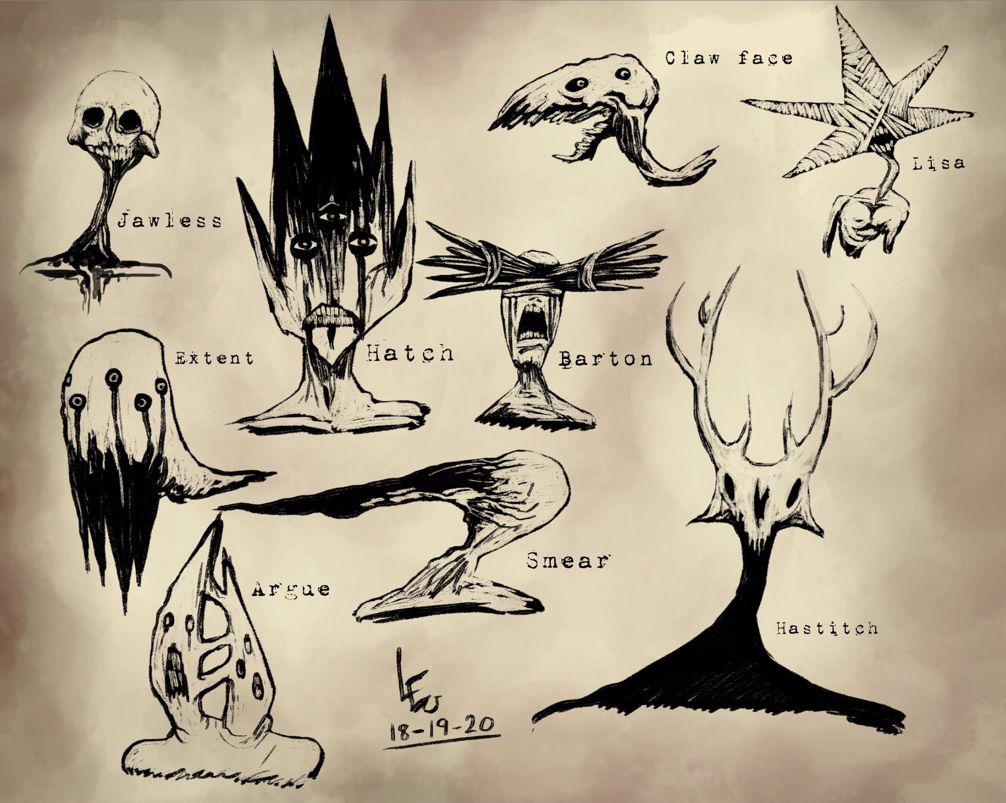 Creepy Creatures Drawings