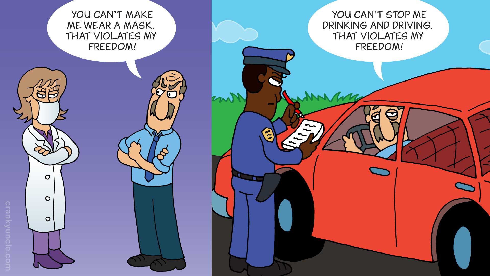 Drinking While Driving Cartoon