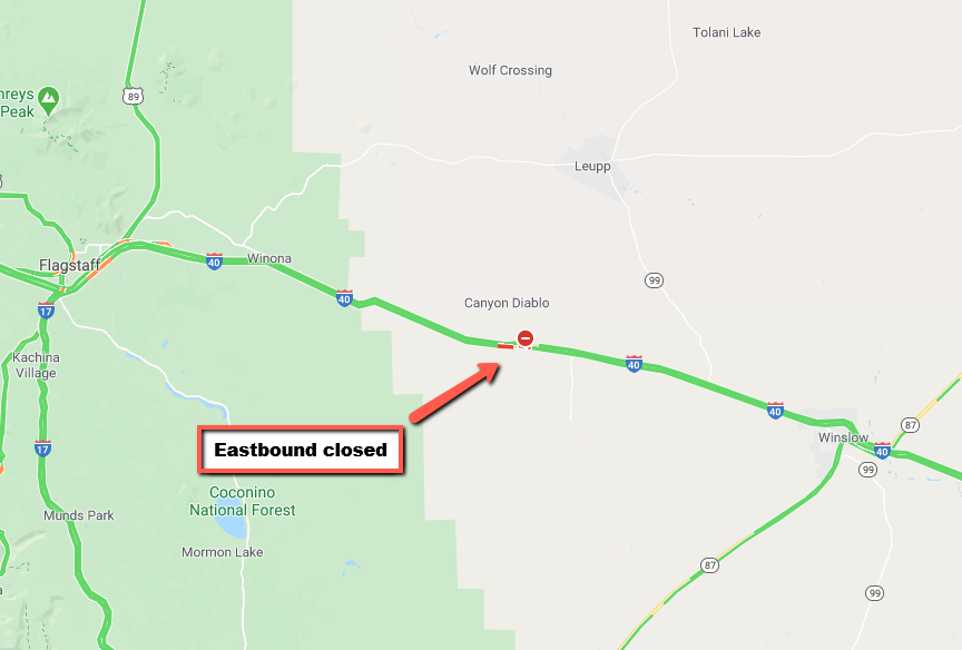 I-40 EB: A crash has closed the highway at milepost 230, near Two Guns ...
