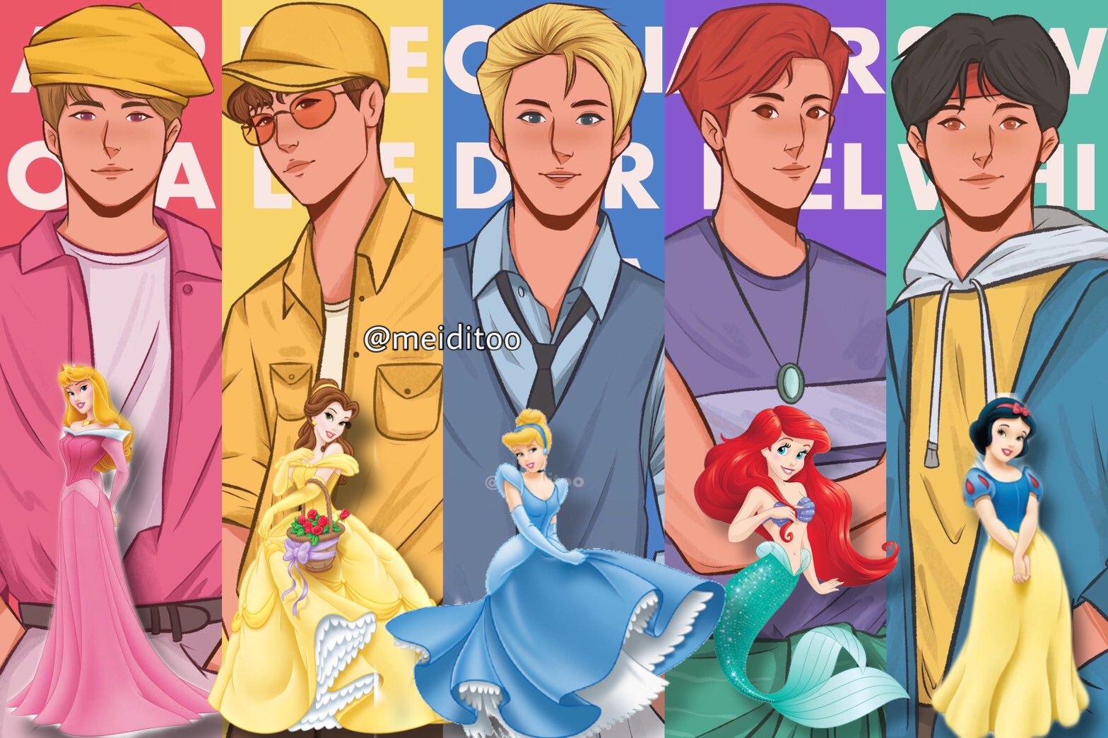 If Disney Princesses Were Male Creative Artwork Shows Boys Love Disney
