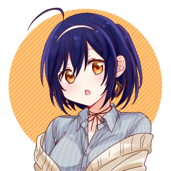 Anime Girl With Orange Eyes