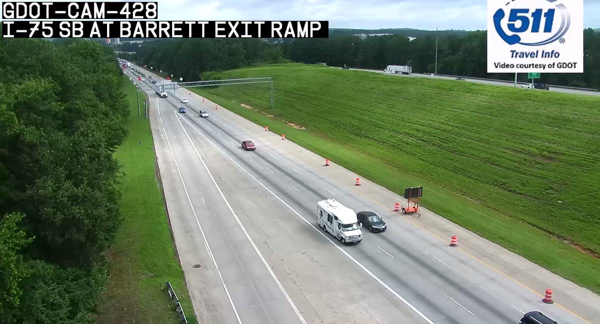 This Roadwork on I-75/sb at Barrett Pkwy (exit 269) in the left lane ...
