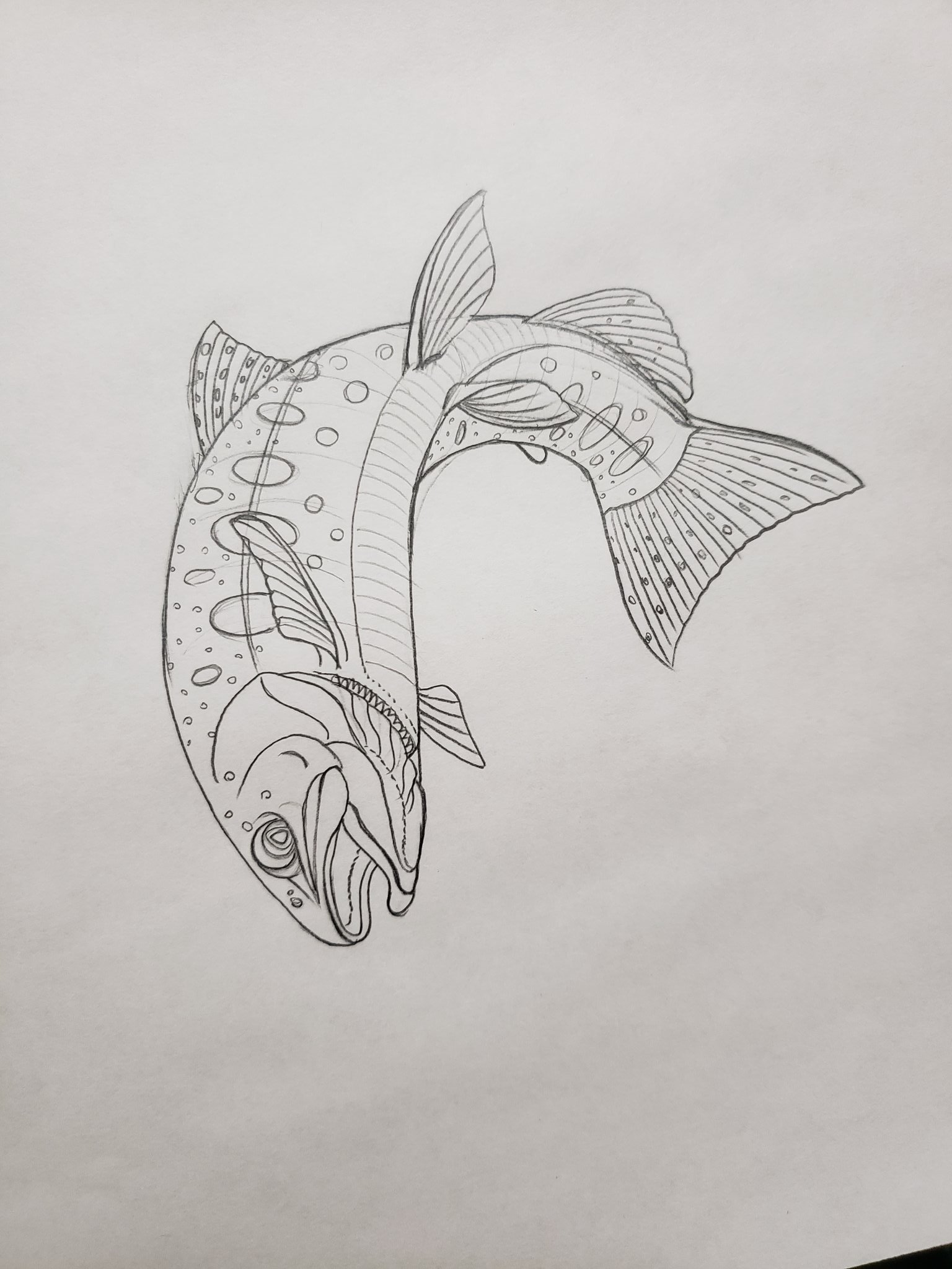 Trout Outline Tattoo