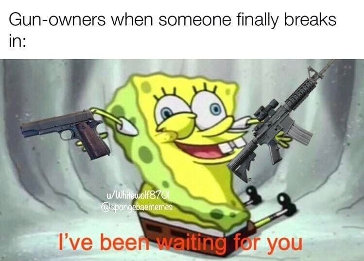 Cool Spongebob With A Gun