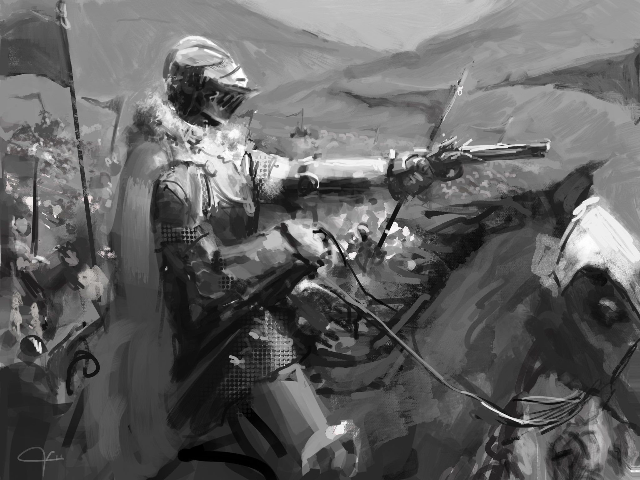 Knight On Horse Drawing