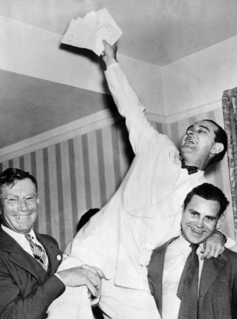 LBJ prematurely celebrating victory in election for US Senate that he ...