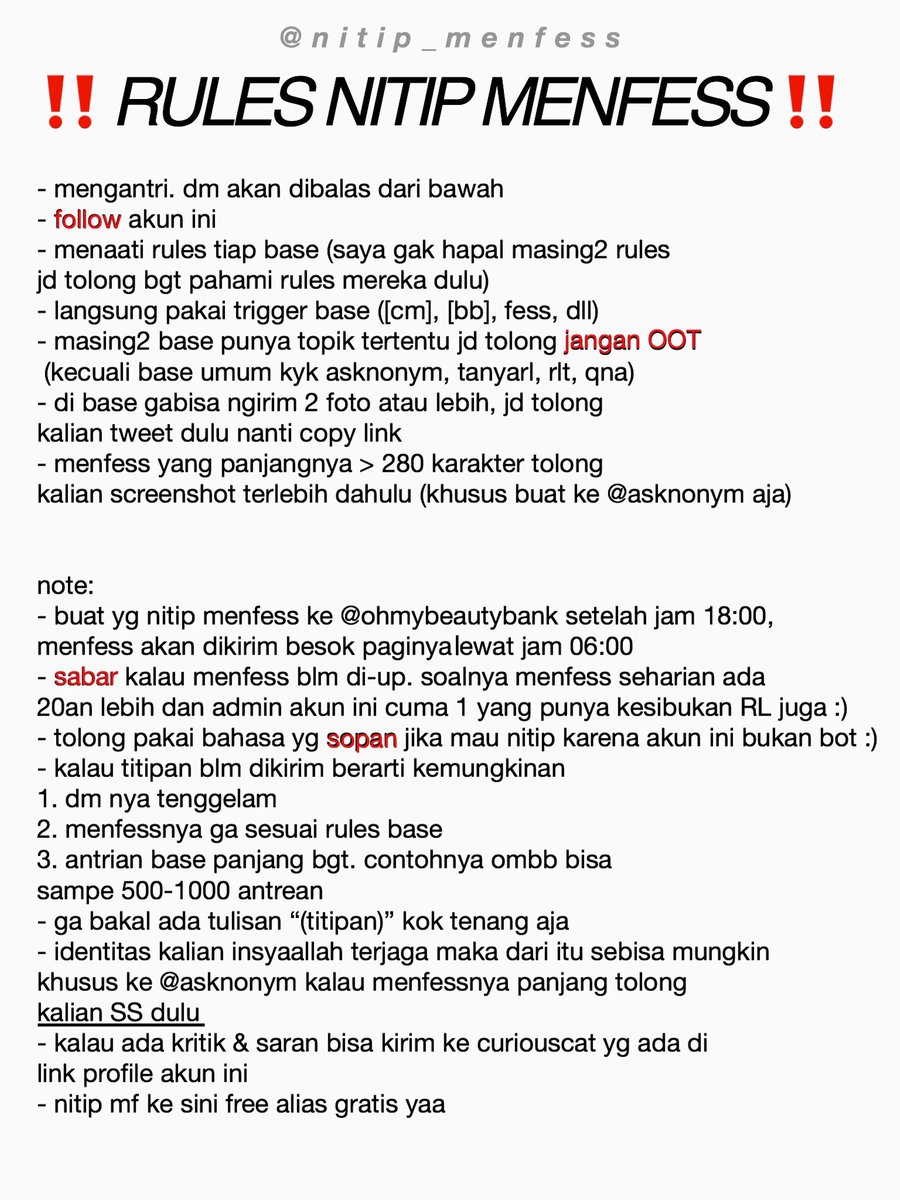 off sementara (@nitip_menfess) | Twitter