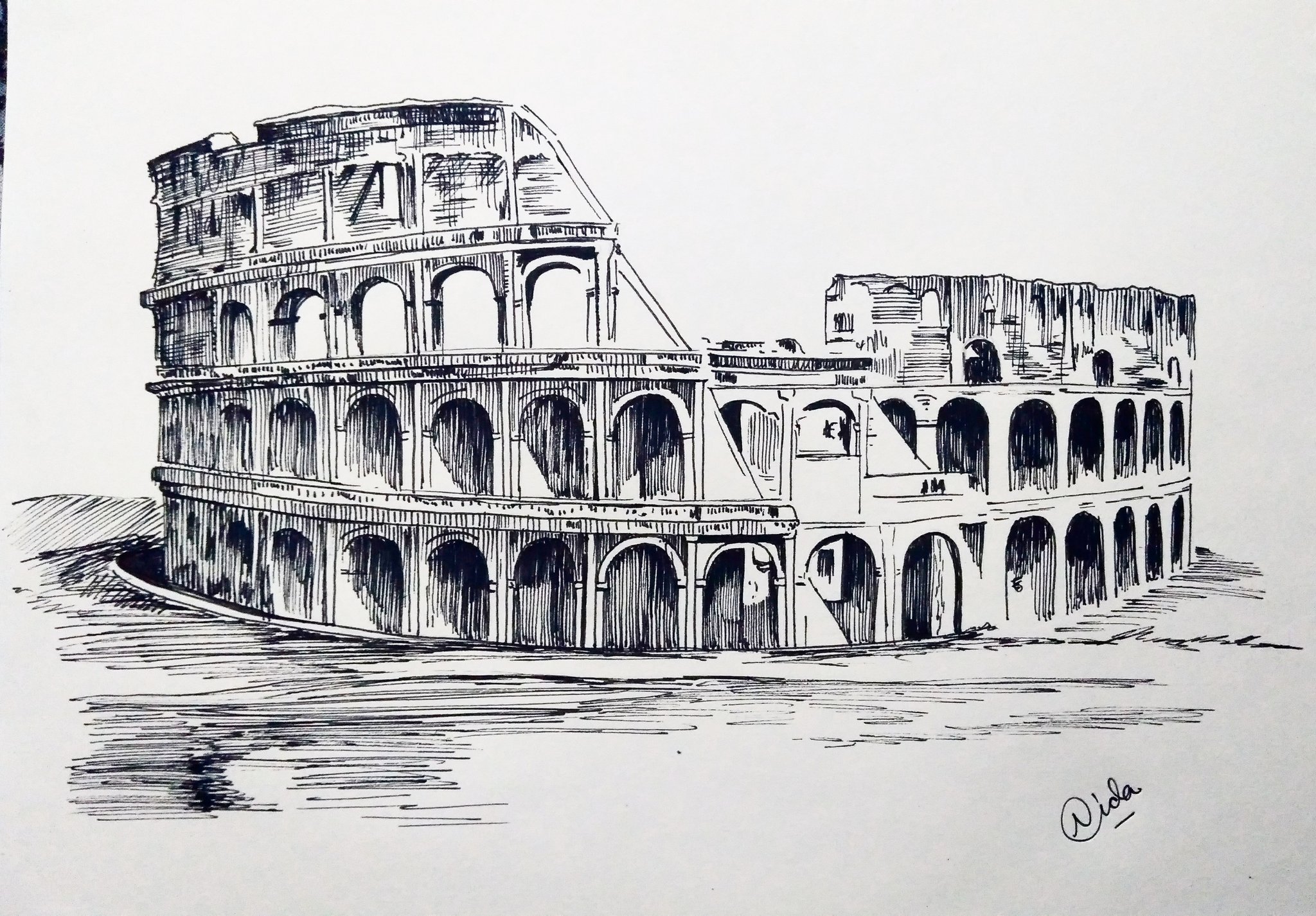 Colosseum Pencil Drawing