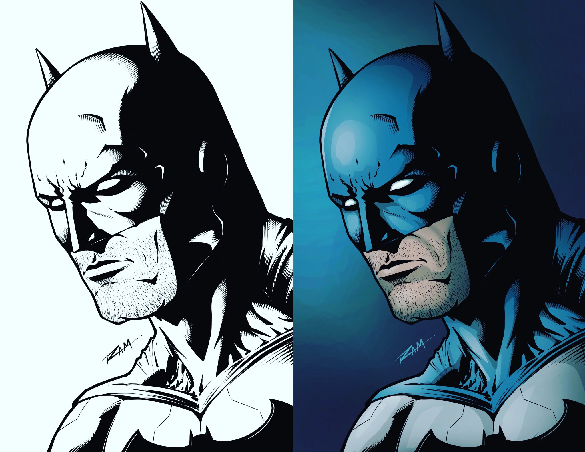 Batman Side View Drawing ArtStation Batman 2