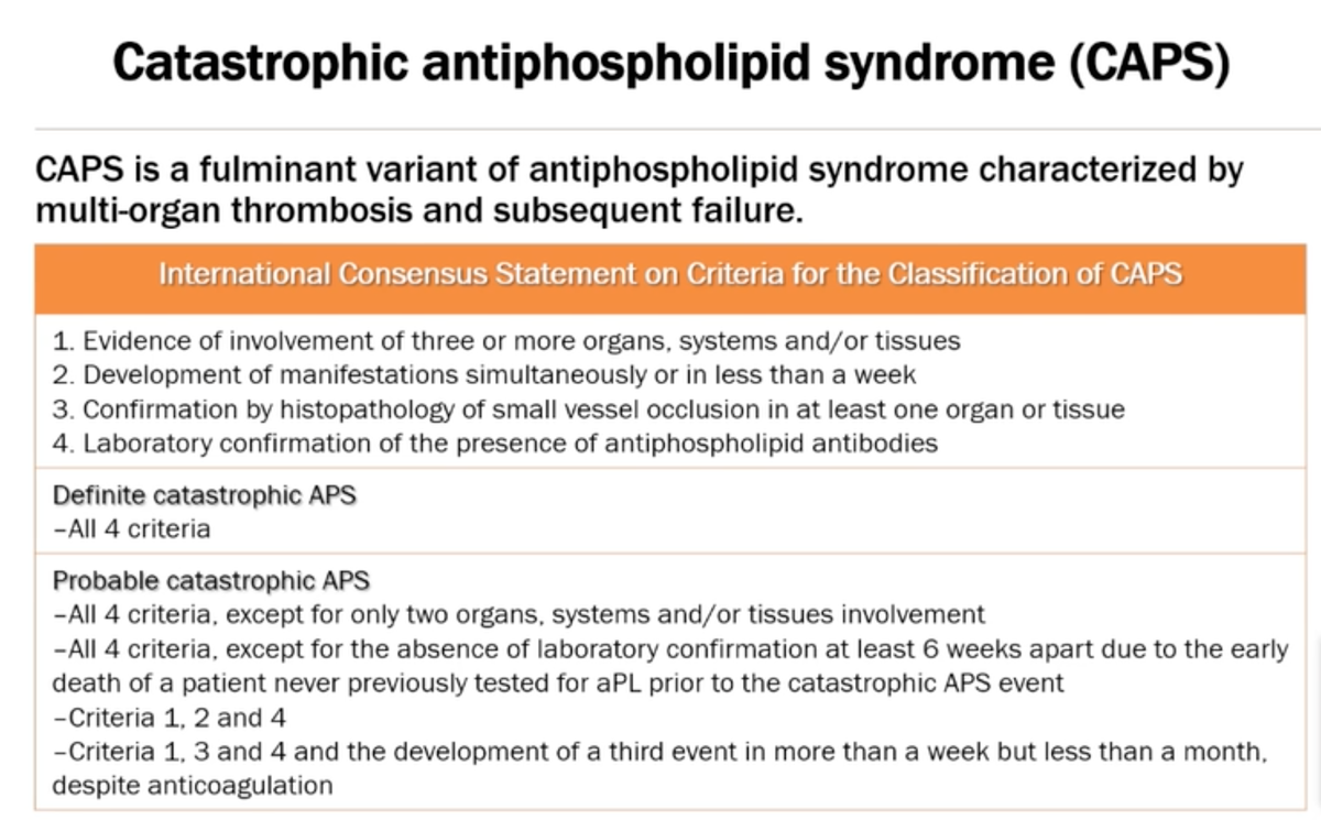 Catastrophic Antiphospholipid Syndrome