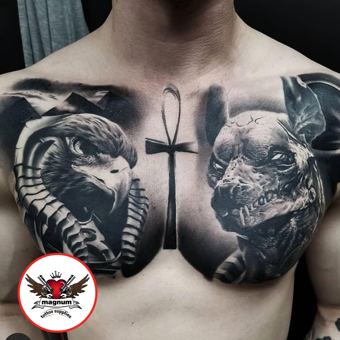 Anubis Egyptian Chest Tattoo