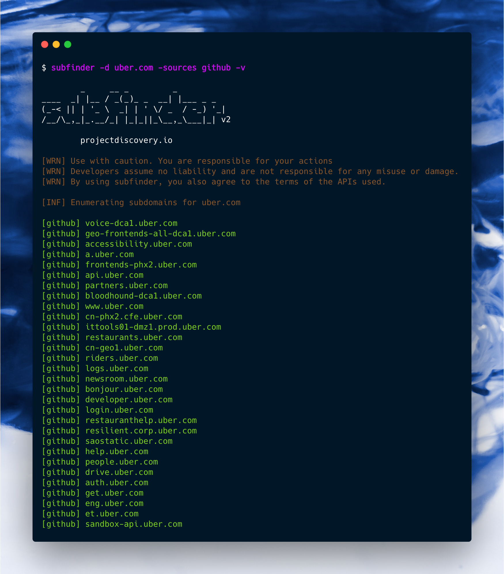 nuclei on Twitter: "Github subdomain search is now supported in #Subfinder, all credit goes to ...
