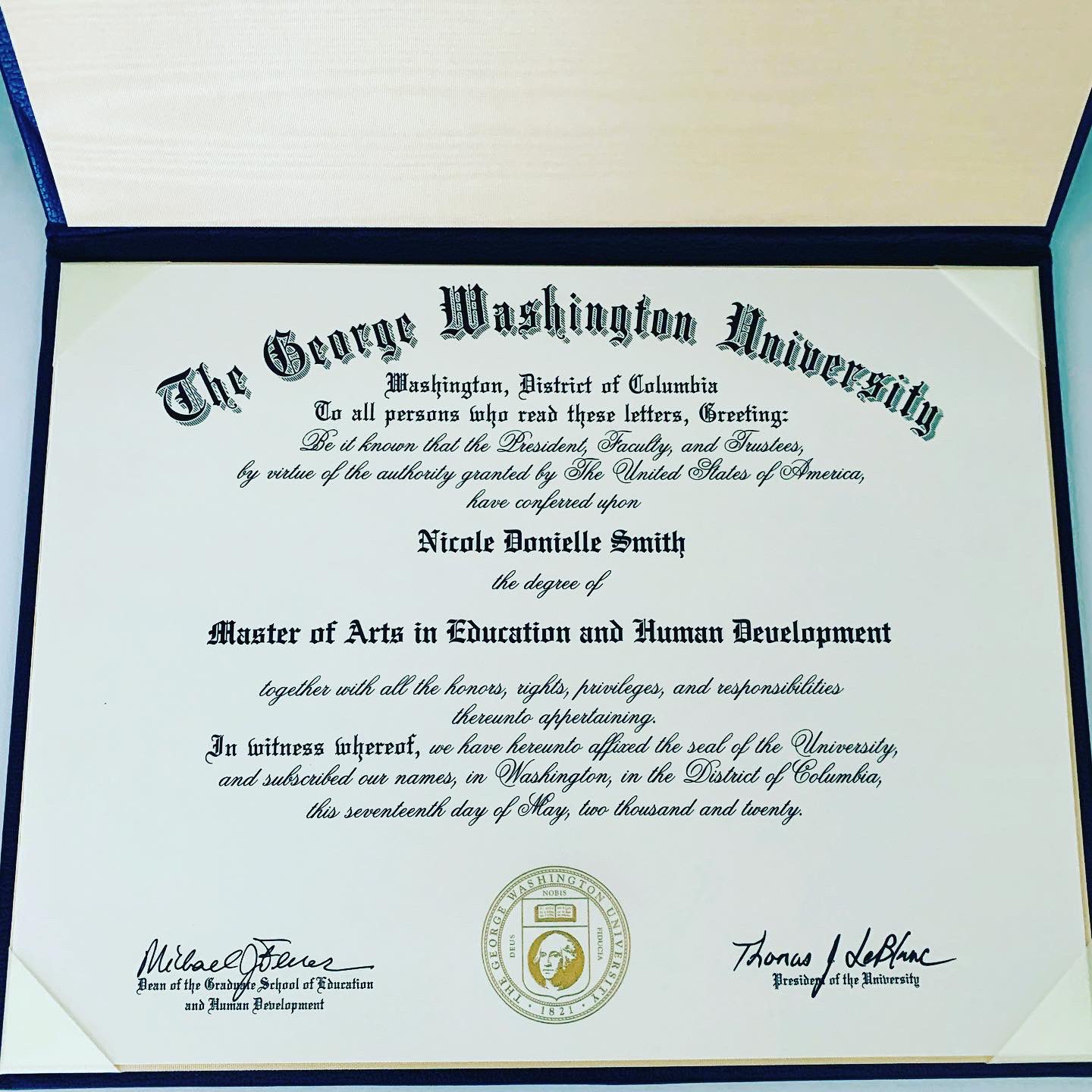 George Washington University Diploma Change #leadership #education
