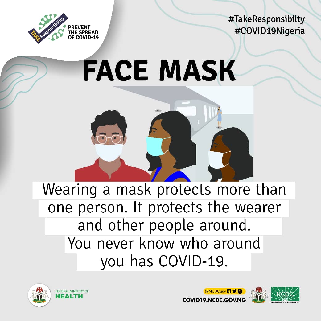 NCDC on Twitter: "Wearing a face mask reduces the risk of spreading # ...