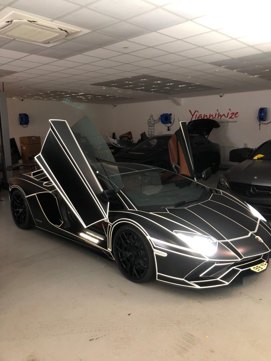 White Tron Lambo Reflective TRON Style Wrap Kit For Tesla Cybertruck