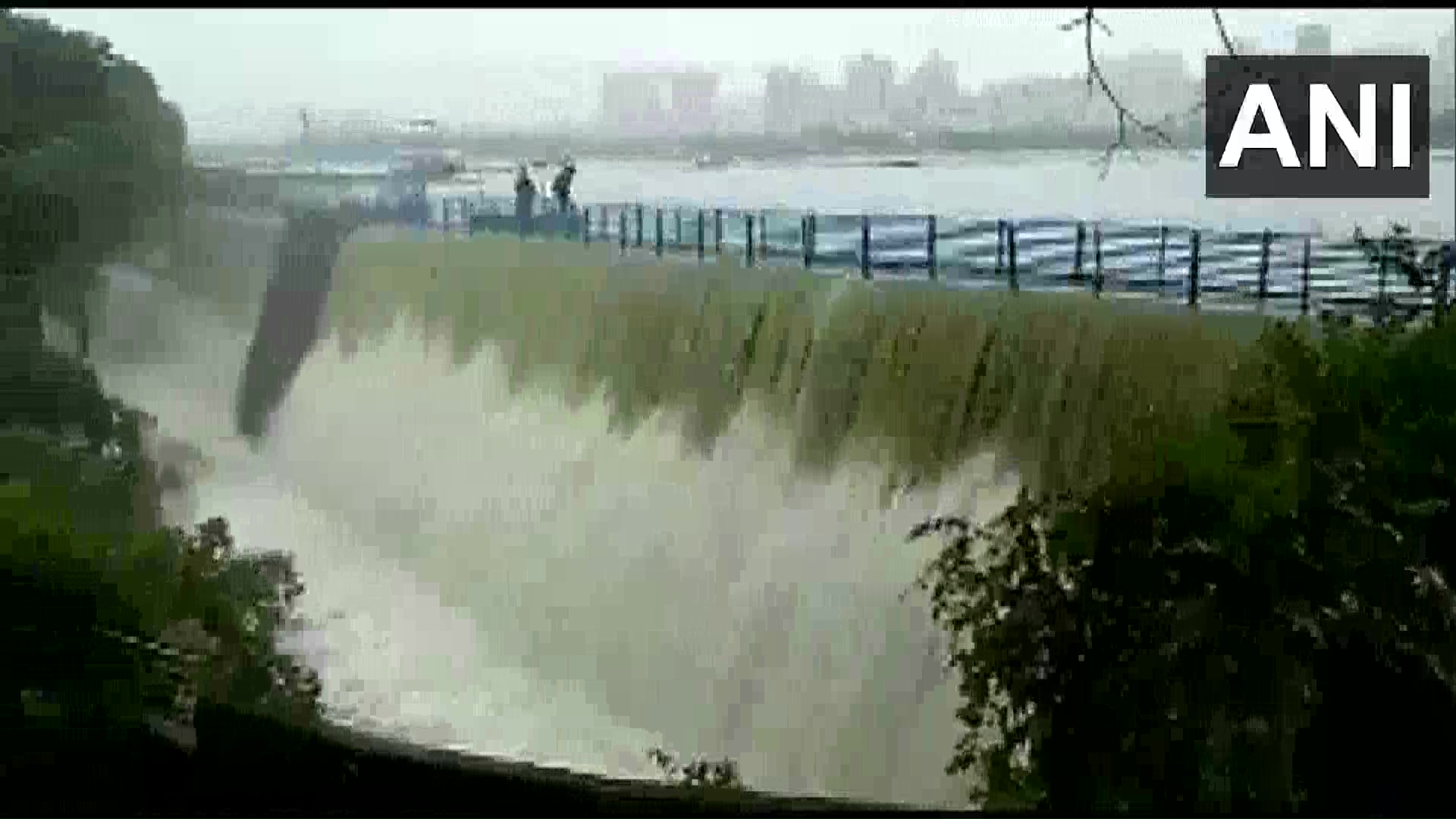 ANI on Twitter: "Maharashtra: Powai lake in Mumbai overflows due to incessant rainfall. # ...