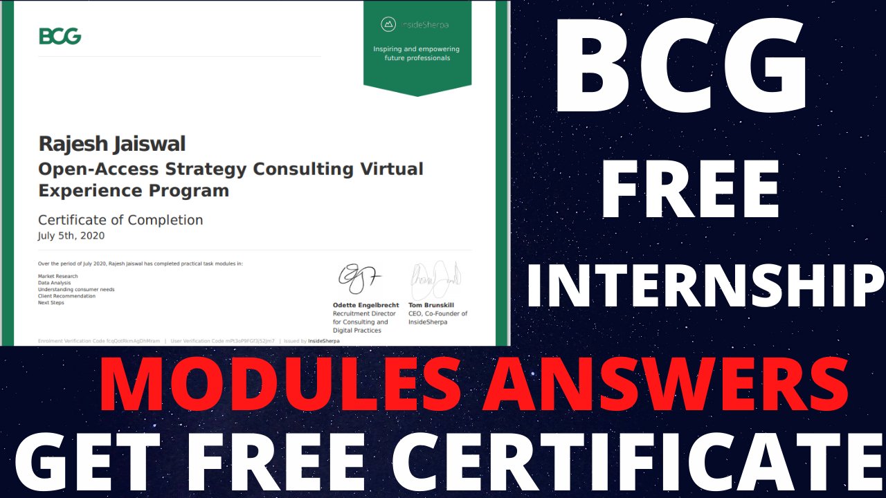 Rajesh Jaiswal on Twitter: "BCG Virtual Internship All Modules Answers | Insidesherpa BCG Task 1 ...